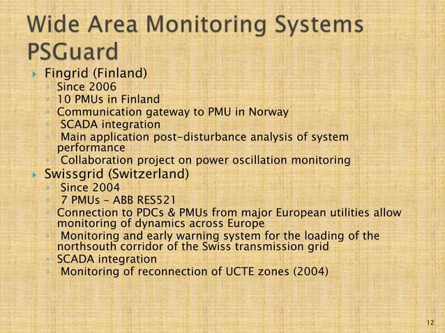 WIDE AREA MONITORING SYSTEMS(WAMS) | PPTX | Operating Systems | Computer Software and Applications