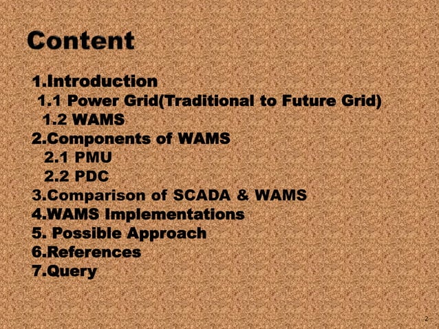 WIDE AREA MONITORING SYSTEMS(WAMS) | PPTX | Operating Systems | Computer Software and Applications