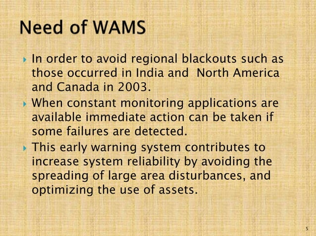 WIDE AREA MONITORING SYSTEMS(WAMS) | PPTX | Operating Systems ...