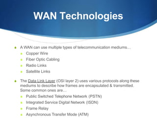 WAN technologies power point presentation | PPTX