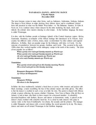 The Wanaragua Dance--The Johncunu Dance | DOCX | Women\'s Clothing ...