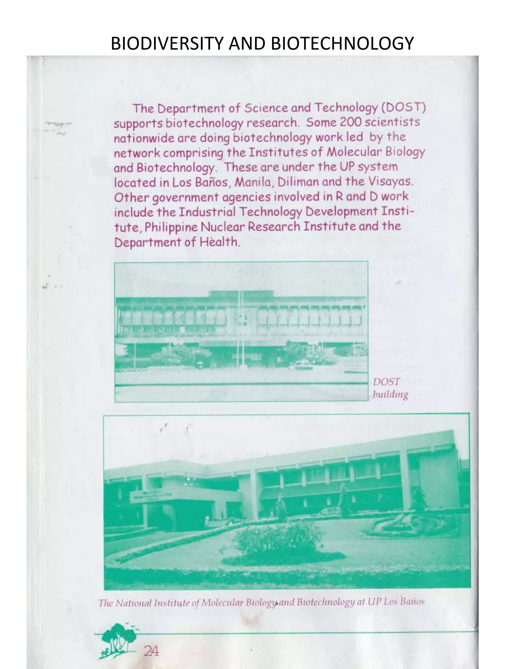 biodiversity and biotechnology | PDF