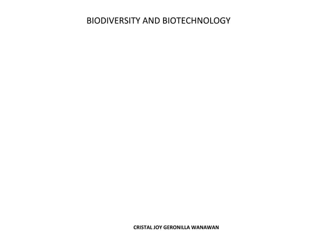 biodiversity and biotechnology | PDF