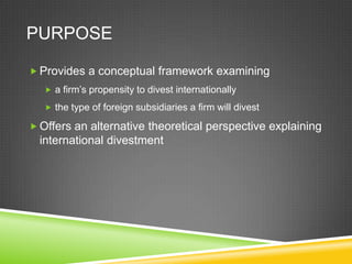 Organizational Image, Identity, and International Divestment | PPTX