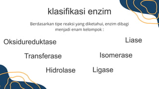 konsep aktivasi enzim dan cara kerja enzim | PPTX
