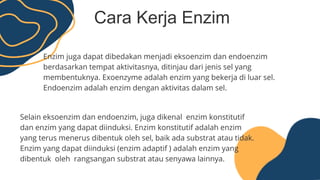 konsep aktivasi enzim dan cara kerja enzim | PPTX