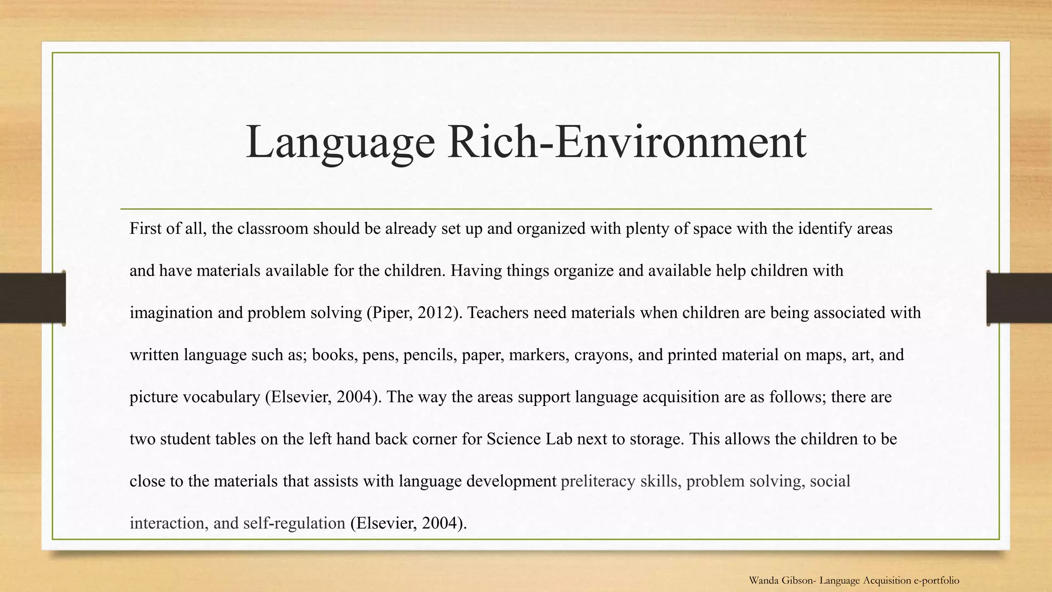 Wanda gibson language acquisition e portfolio 315 | PPTX