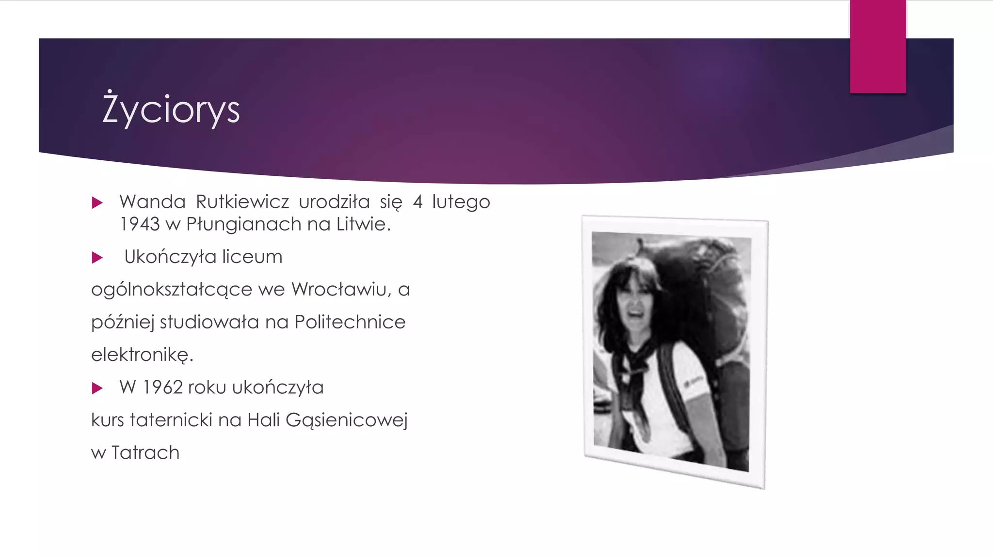 Wanda rutkiewicz prezentacja | PPTX