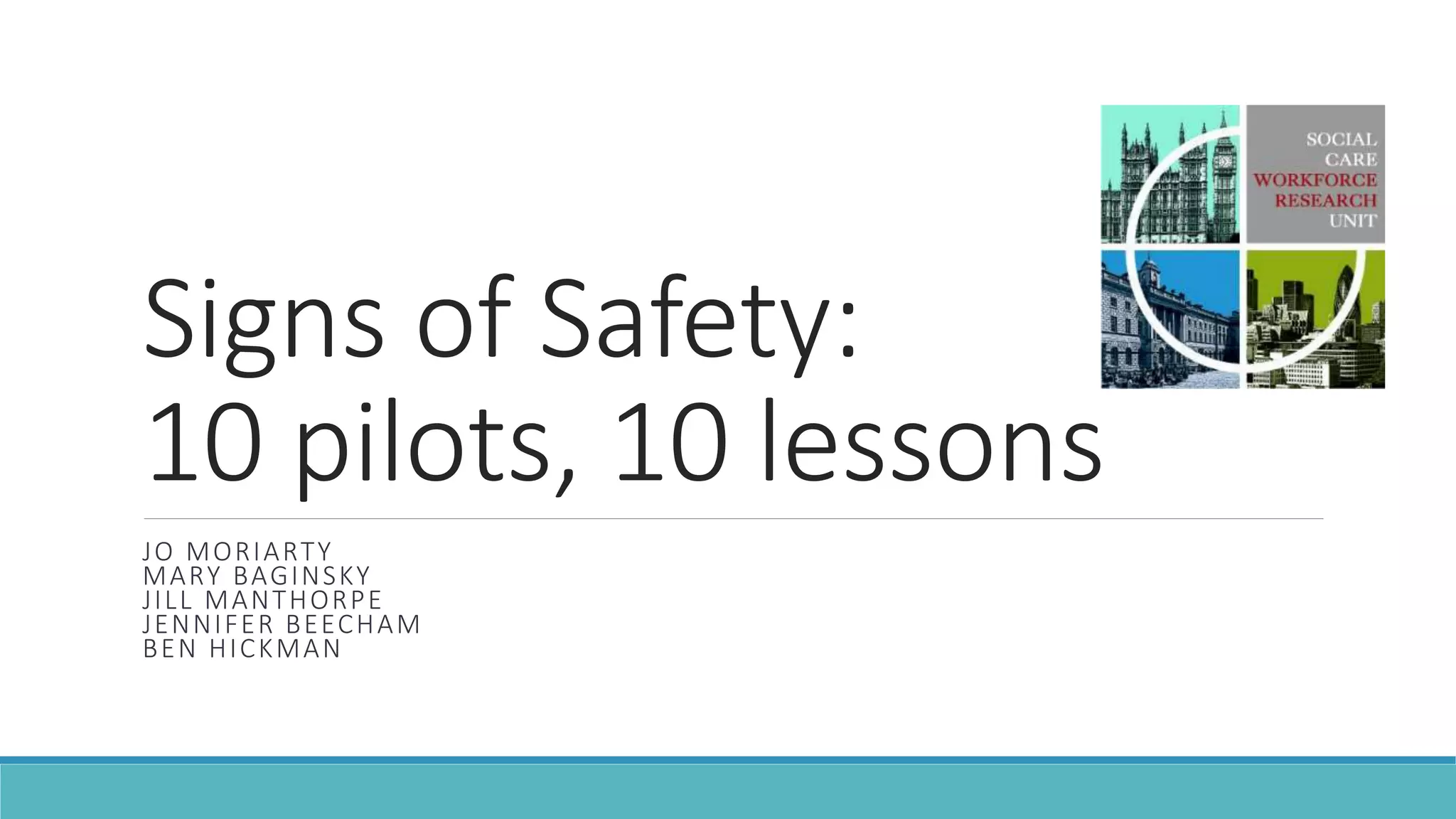 Signs of Safety - 10 pilots, 10 lessons | PPT