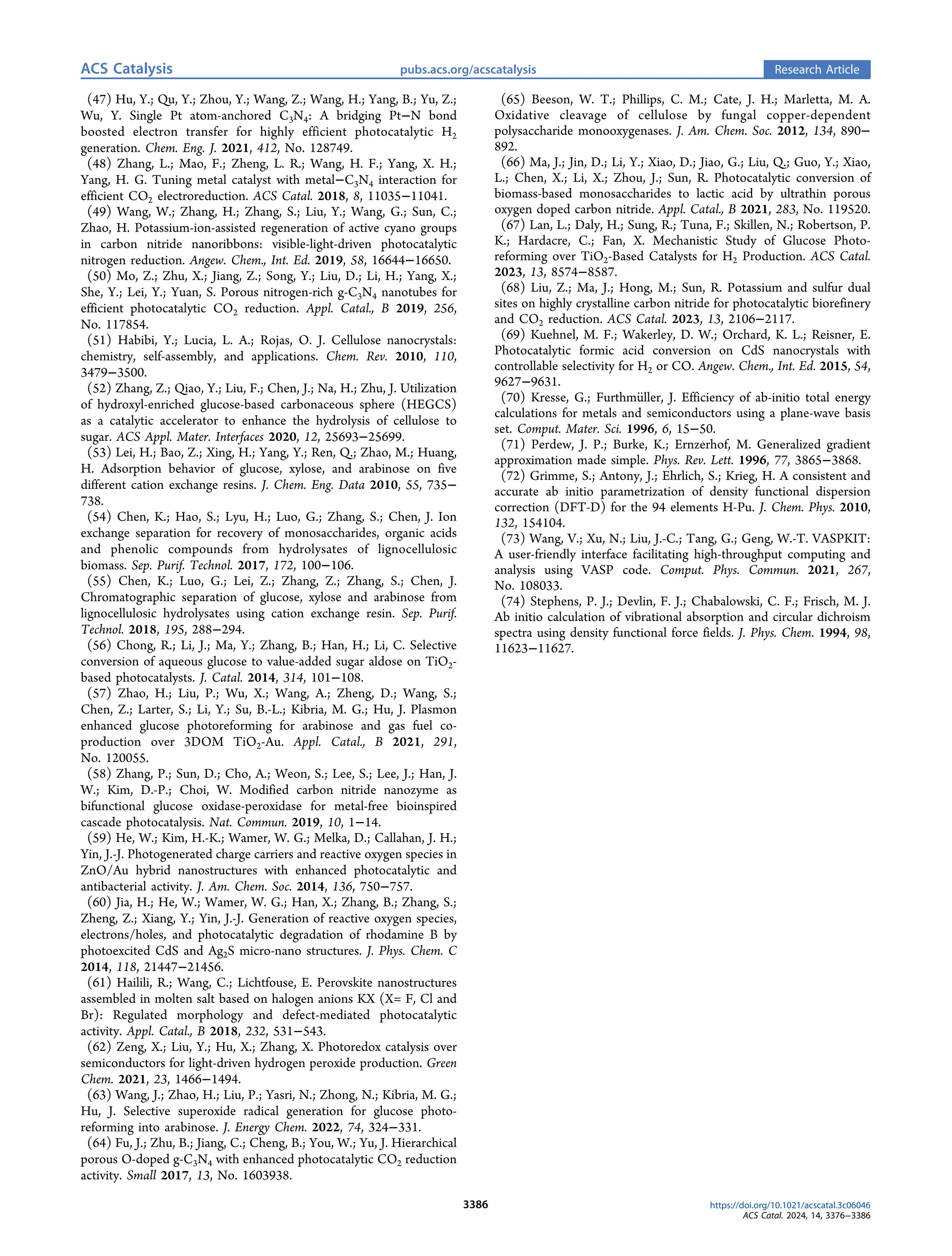 Solar-Driven Cellulose Photorefining into Arabinose over Oxygen-Doped Carbon Nitride | PDF