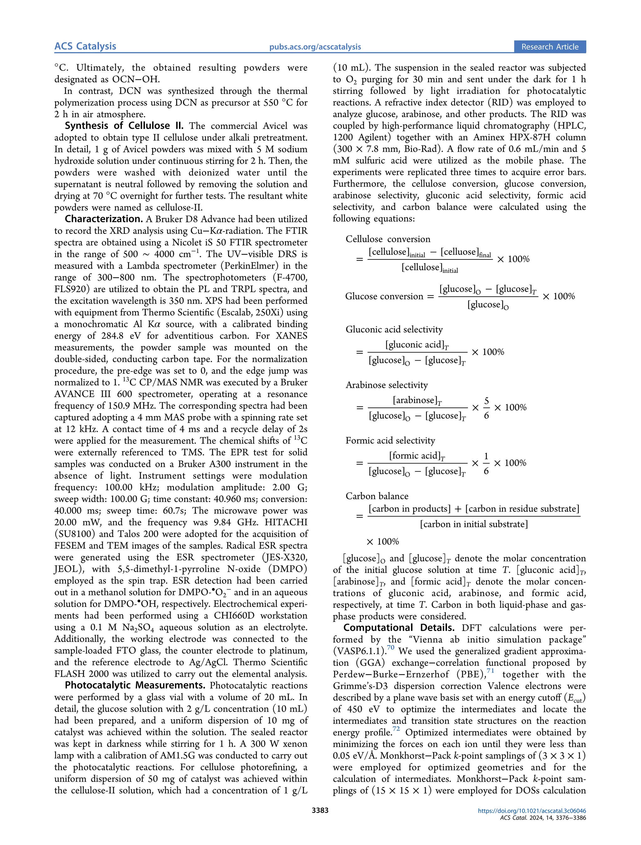 Solar-Driven Cellulose Photorefining into Arabinose over Oxygen-Doped Carbon Nitride | PDF