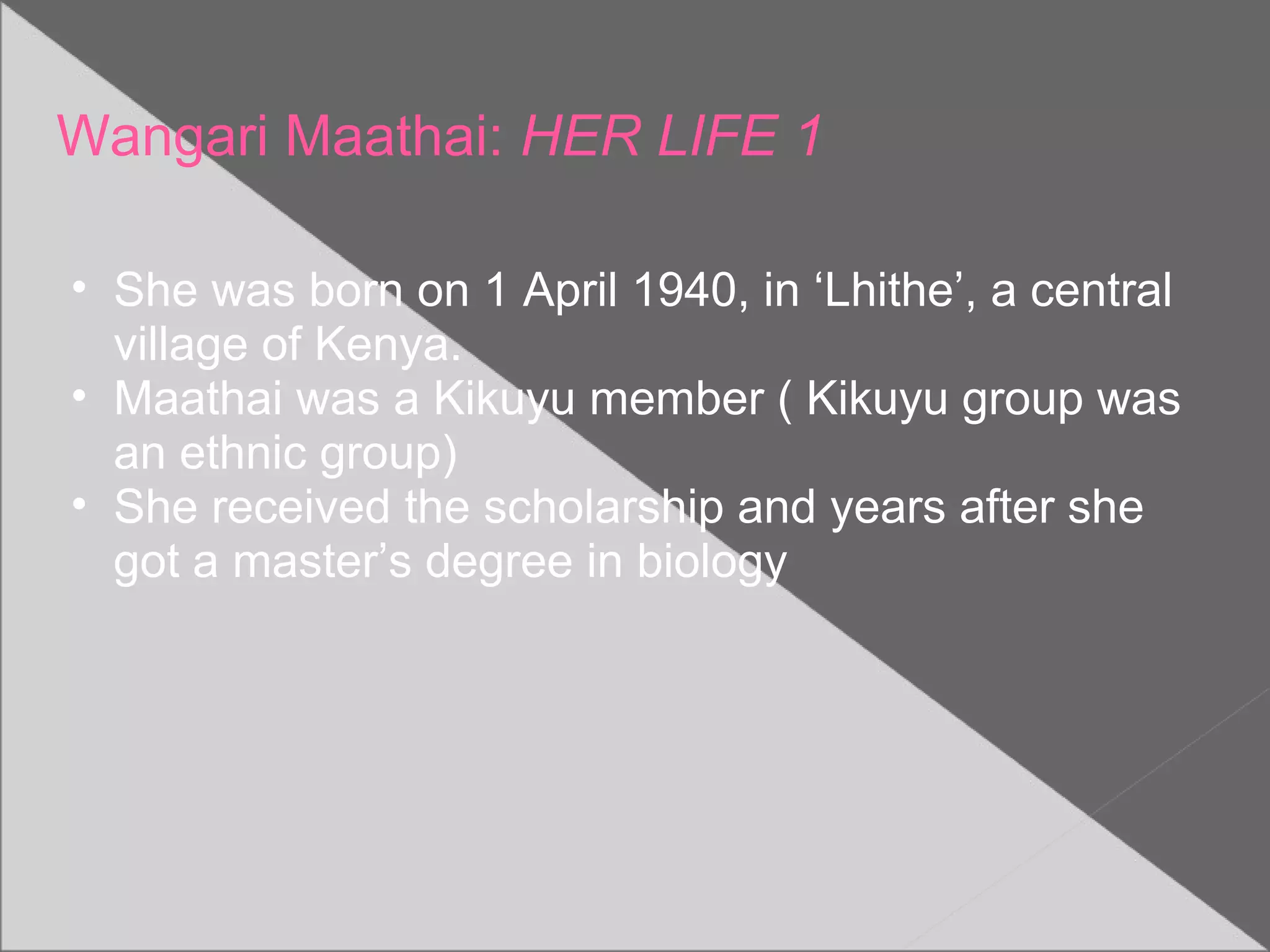 Wangari Muta Maathai | PPT