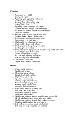Wangsalan dan parikan | DOCX