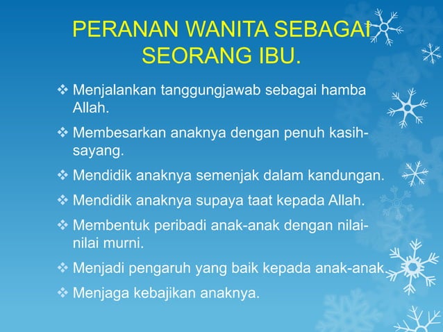Peranan Wanita Sebagai Isteri, Ibu dan Anak | PPTX