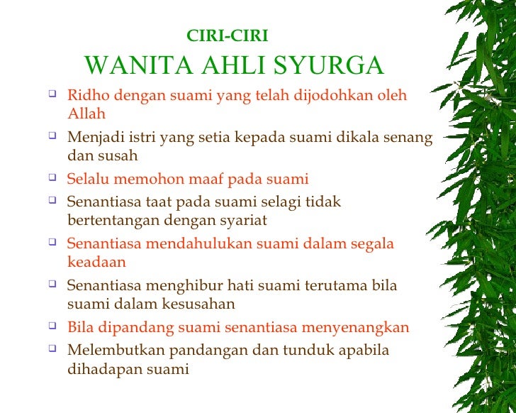 Wanita ahli syurga