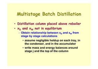 Wankat Chapter on batch distillation/engineering | PDF