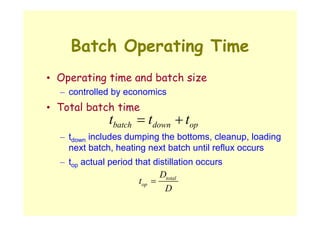 Wankat Chapter on batch distillation/engineering | PDF