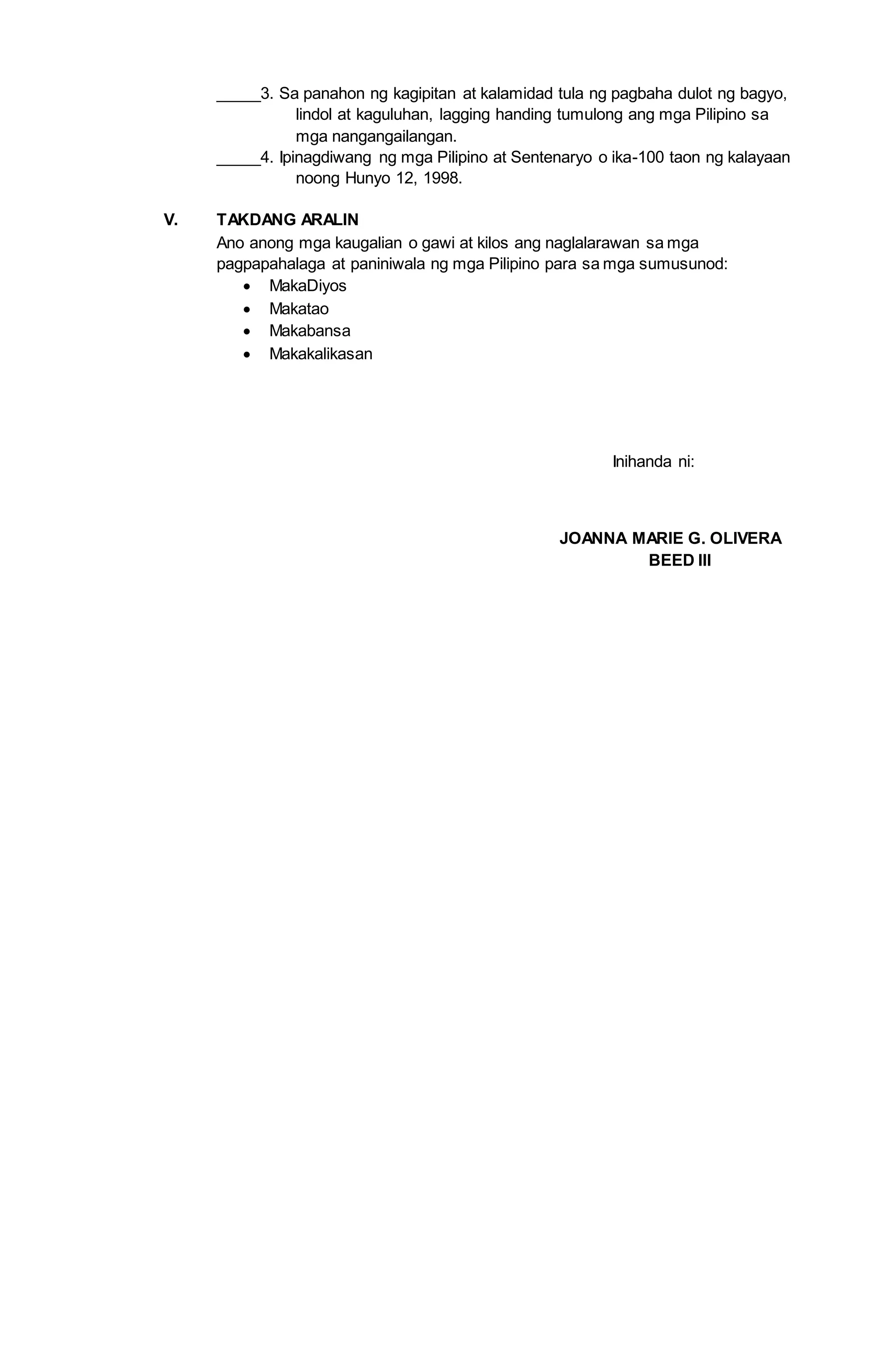 Lesson plan sa Hekasi | DOCX