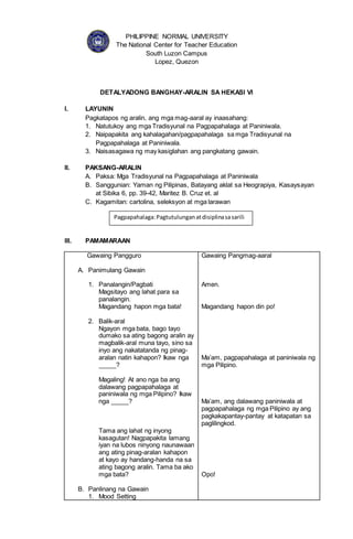 Lesson plan sa Hekasi | DOCX