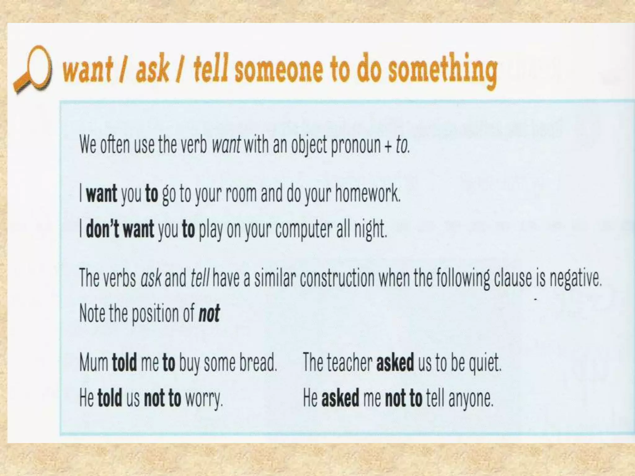 Want ask tell | PPTX