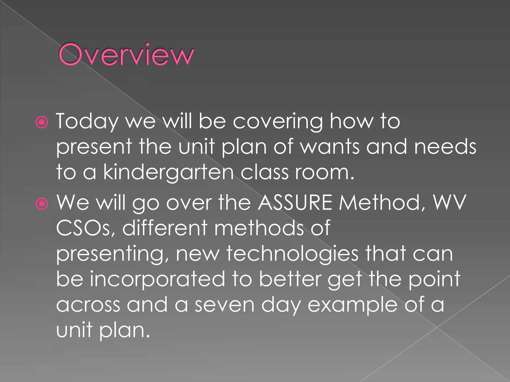 Wants And Needs Presentation | PPTX