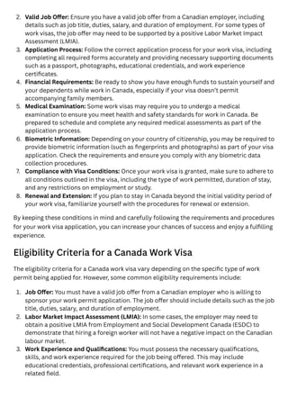 Want to work in Canada Learn about Canada Work Visa | PDF