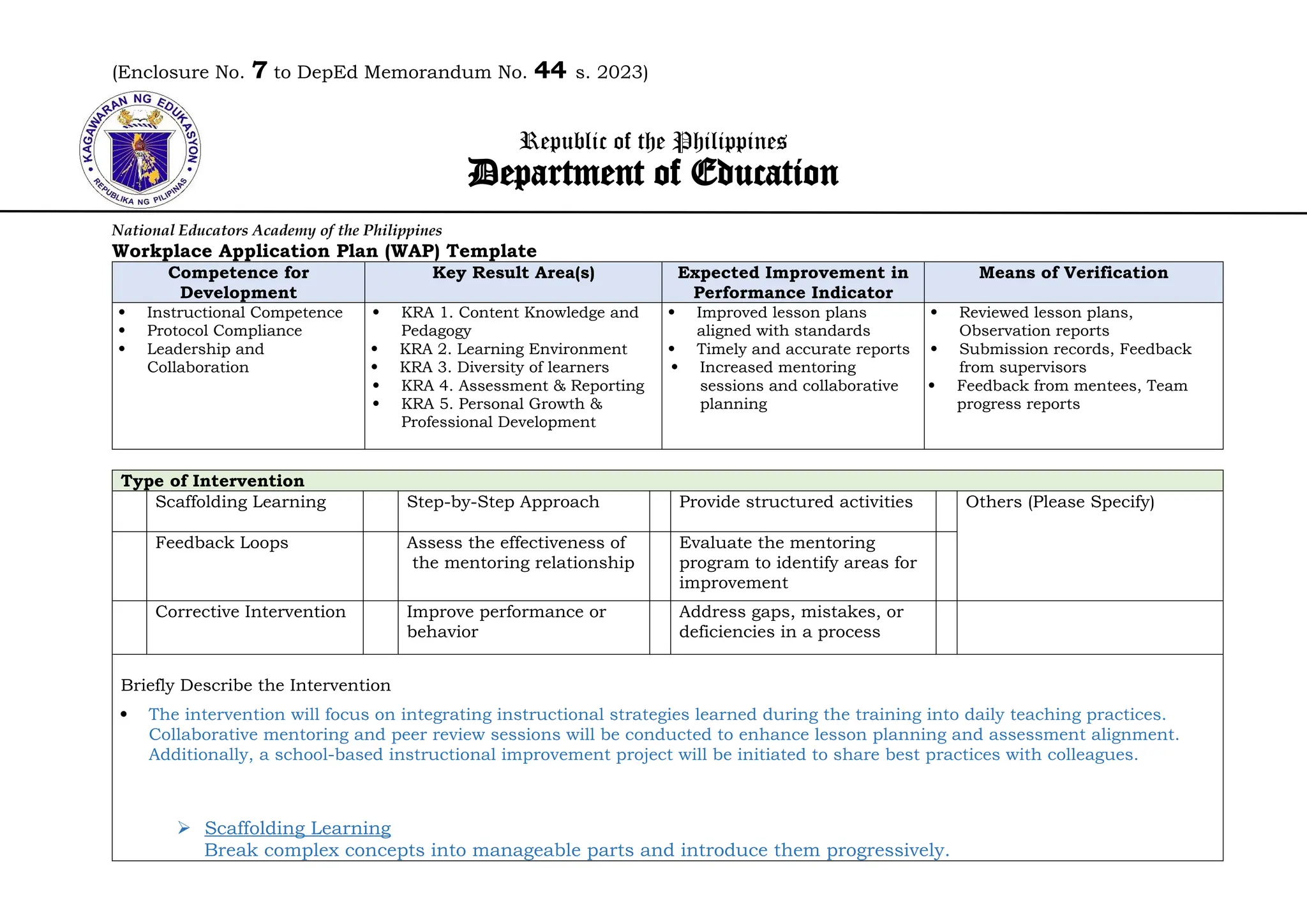 WAP-MT_ Work Place Action Plan for TEACEP | DOCX