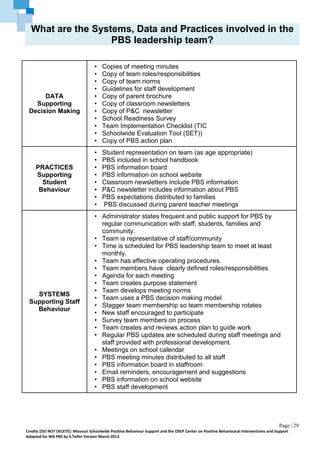 Wa pbs team workbook day 1 and 2 version march 20 2013 | PDF