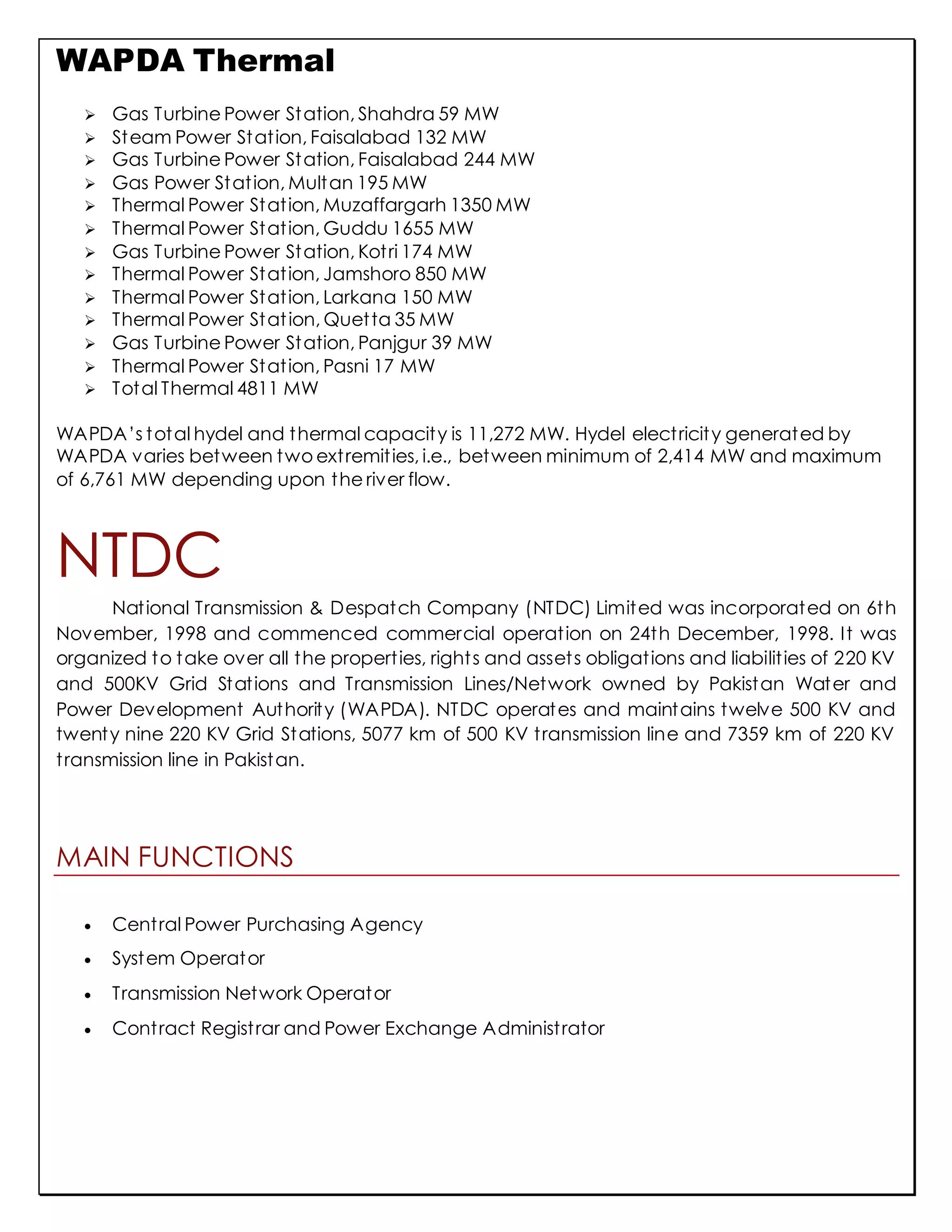 Wapda intership report by Manzar | DOCX
