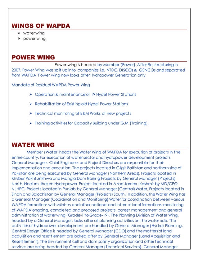 Wapda intership report by Manzar | DOCX