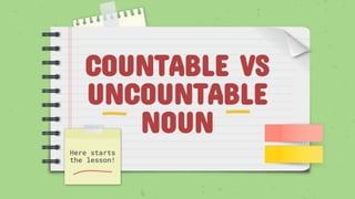 Countable Vs Uncountable noun | PPT