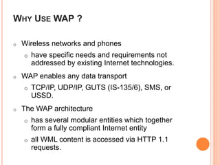 Wireless application protocol | PPTX | Web Design and HTML | Internet