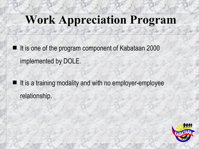 DOLE Work Appreciation Program | PPT