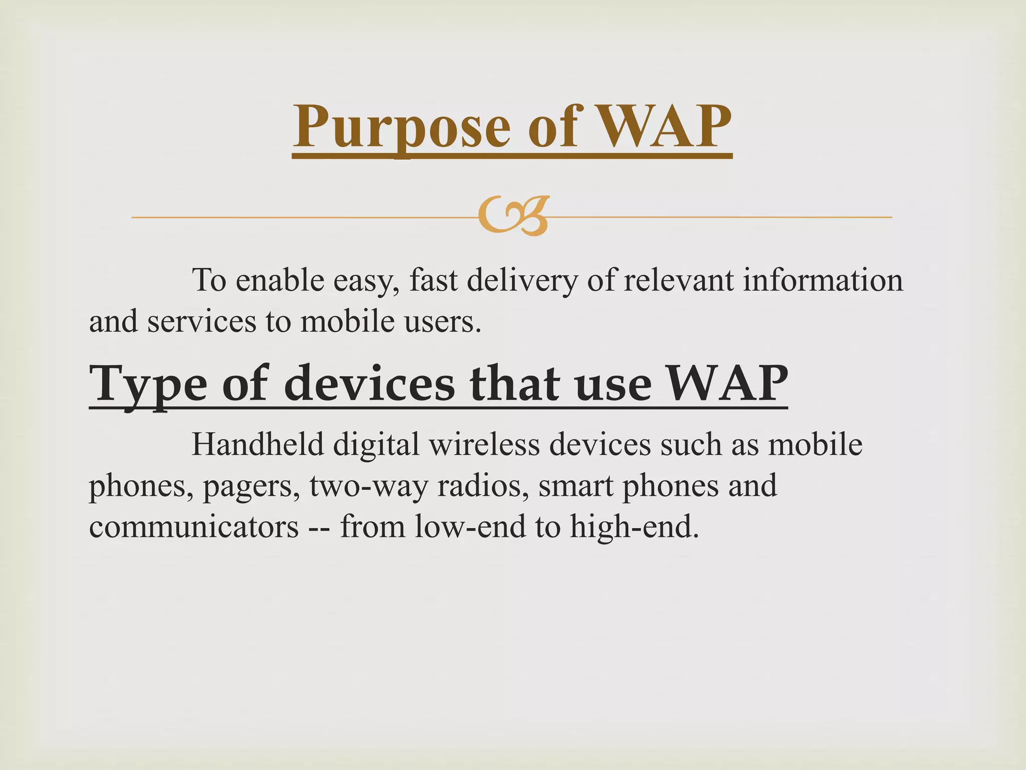 Wireless Application protocol VS Internet Protocol (WAP VS IP) | PPT