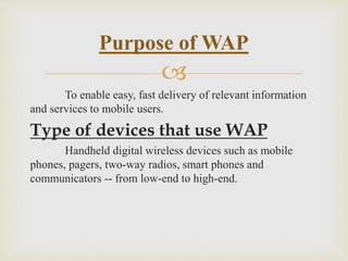 Wireless Application protocol VS Internet Protocol (WAP VS IP) | PPT