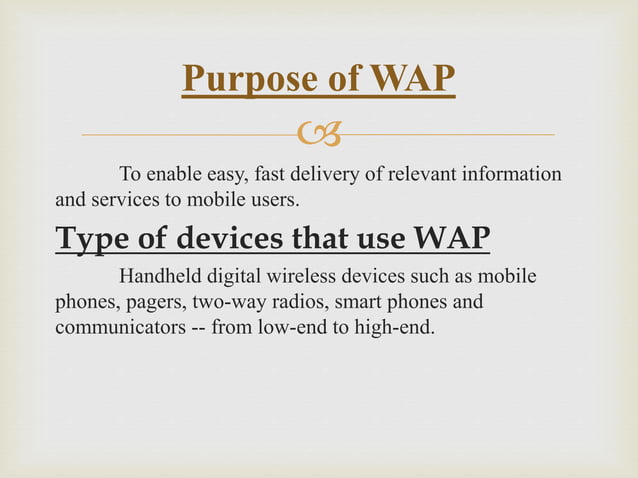 Wireless Application protocol VS Internet Protocol (WAP VS IP) | PPT