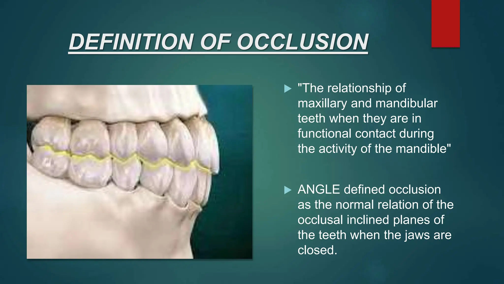Dentistry pptx on topic of normal occlusion | PPT Dentistry pptx on topic of normal occlusion | PPT