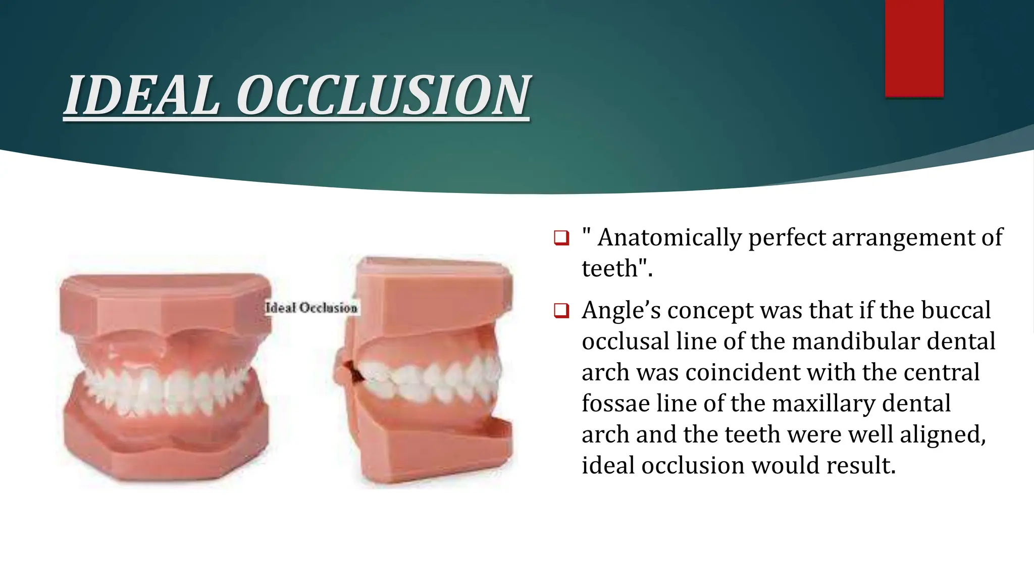Dentistry pptx on topic of normal occlusion | PPT