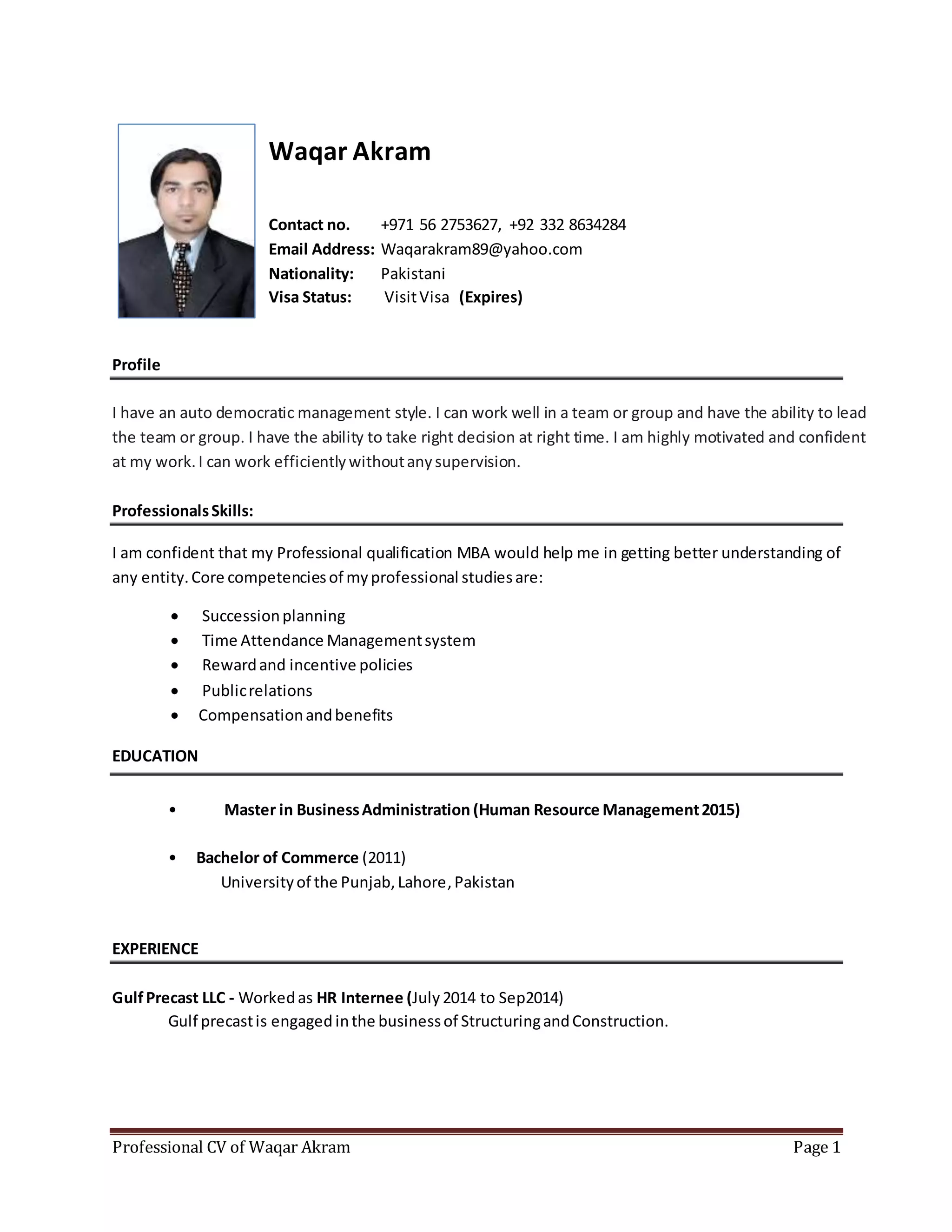 WAQAR AKRAM CV | DOCX