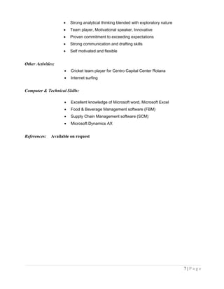 Waqar resume | DOC | Food & Drink