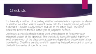 check list & Anecdotal record | PPTX