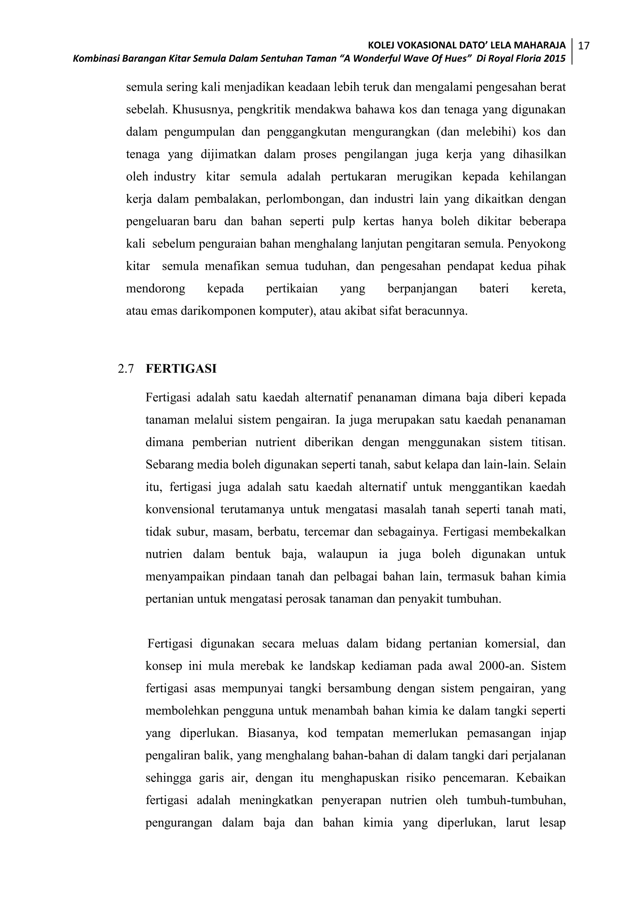 Tesis Diploma Vokasional Malaysia Landskap | PDF