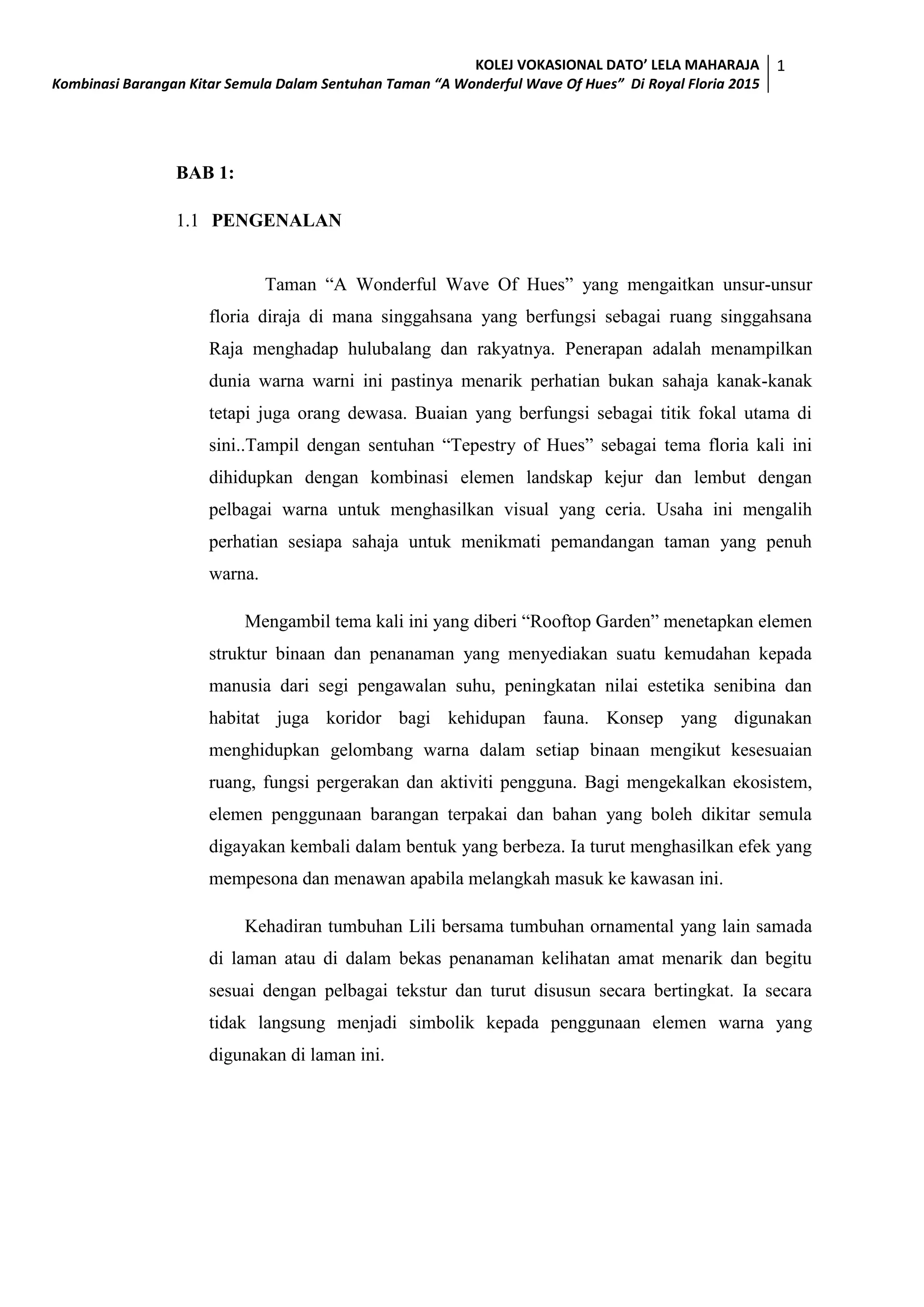 Tesis Diploma Vokasional Malaysia Landskap | PDF