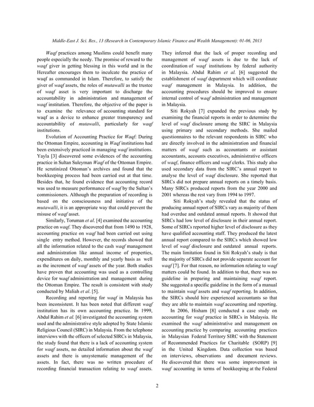 Waqf accounting | PDF