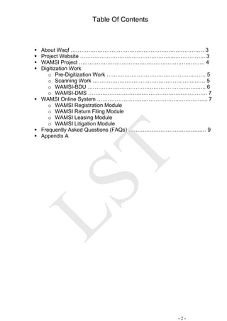 Waqf project manual - WAMSI | PDF