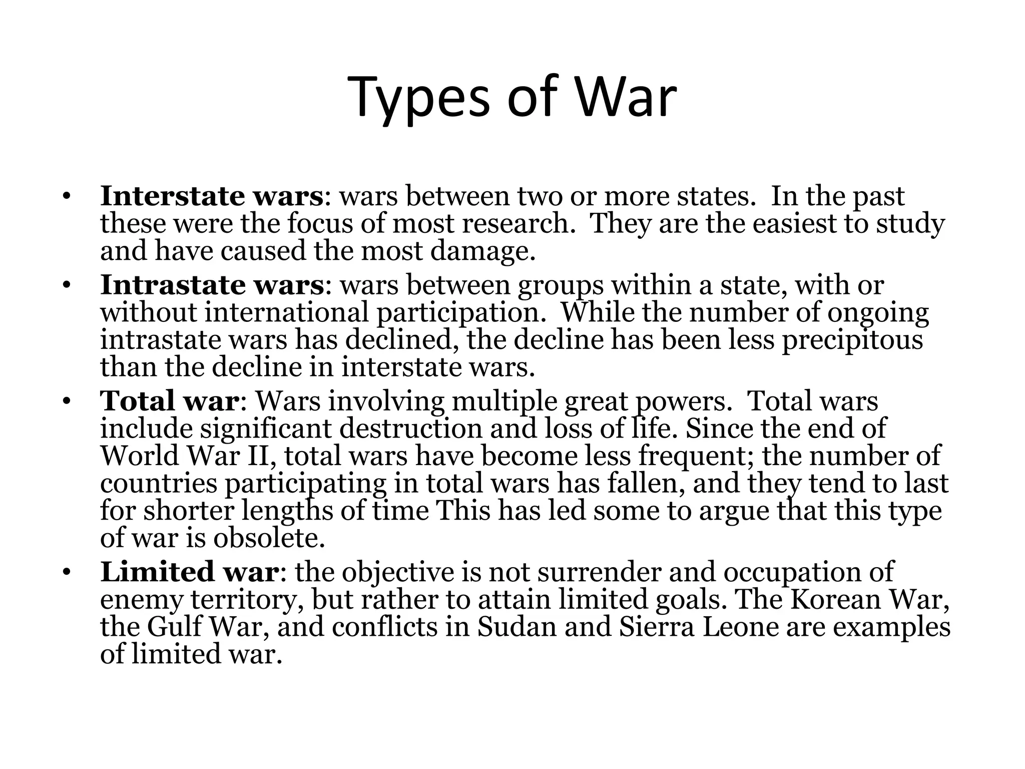 what is War? Reasons and types of War | PPTX