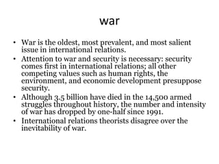 what is War? Reasons and types of War | PPT