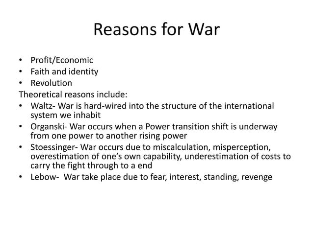 what is War? Reasons and types of War