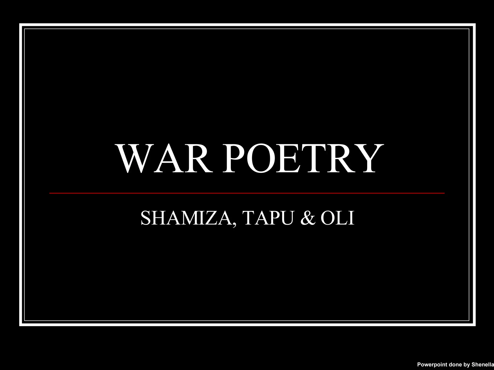 War Poetry Presentation | PPT