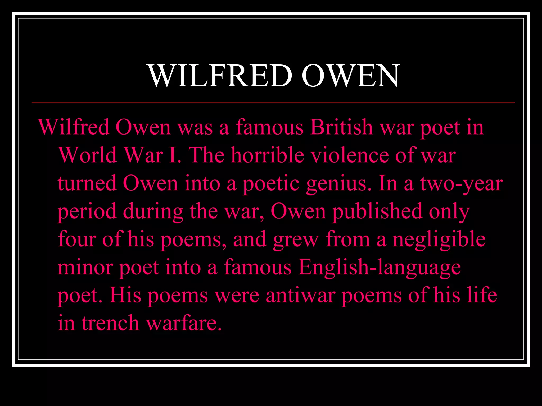 War Poetry Presentation | PPT
